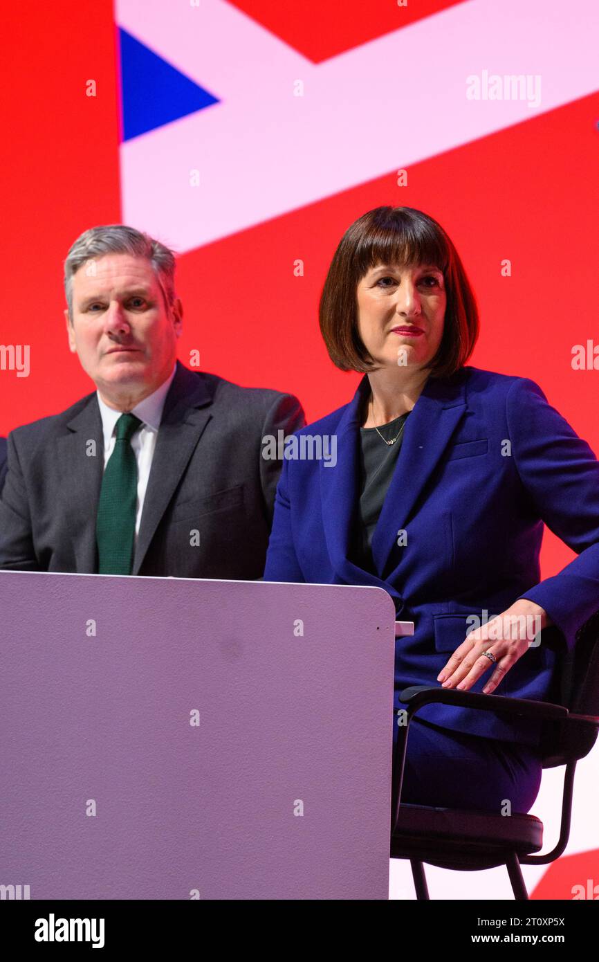 London, UK. 9 October 2023. Sir Keir Starmer MP and Rachel Reeves MP ...