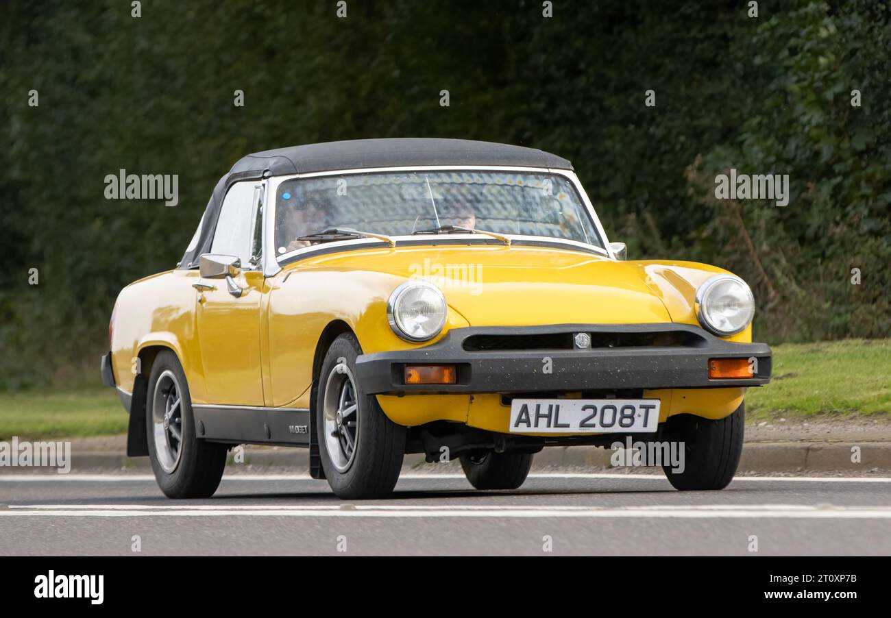 Bicester,Oxon.,UK - Oct 8th 2023: 1979 yellow MG Midget classic car ...