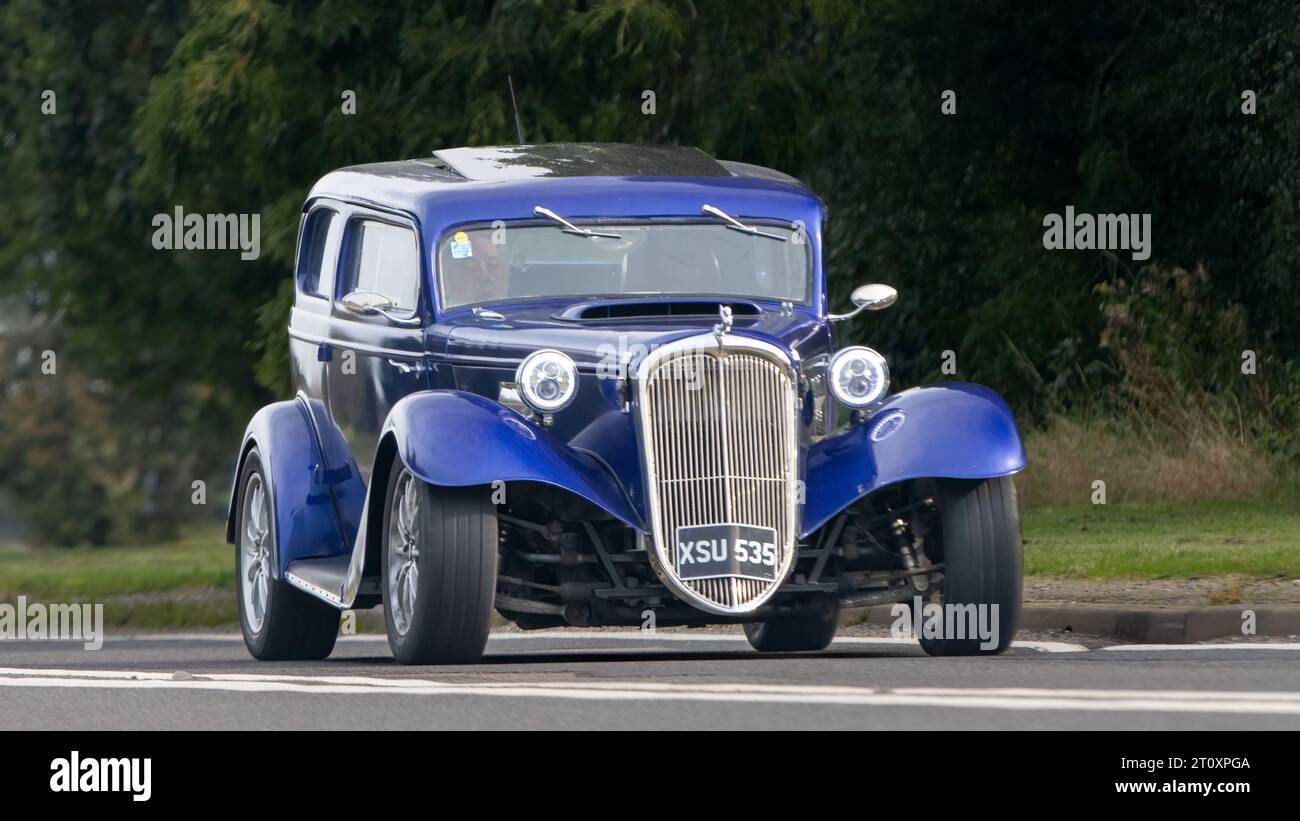 Bicester,Oxon.,UK - Oct 8th 2023: 1937 Ford classic car driving on an ...