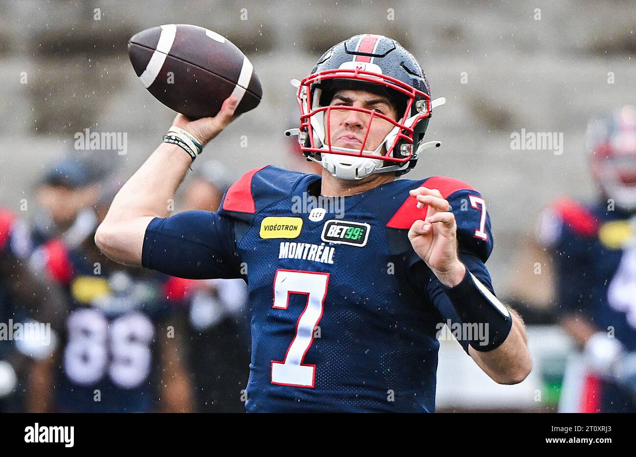 Montreal, Canada. 09th Oct, 2023. Montreal Alouettes quarterback Cody ...