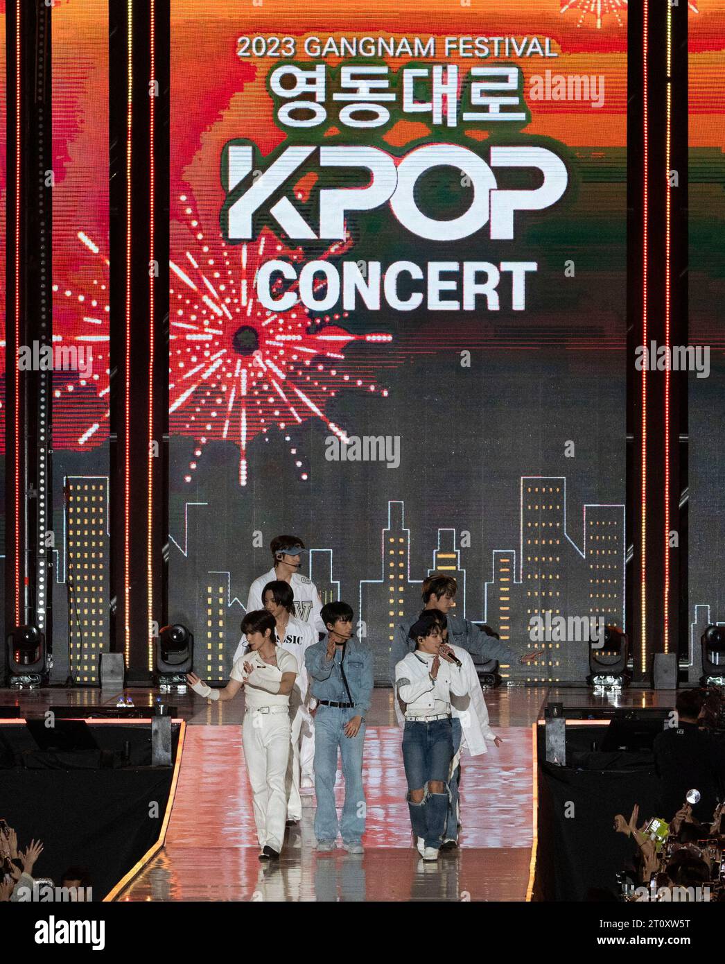 Seoul, South Korea. 8th Oct, 2023. South Korean K-Pop boys band ATEEZ ...