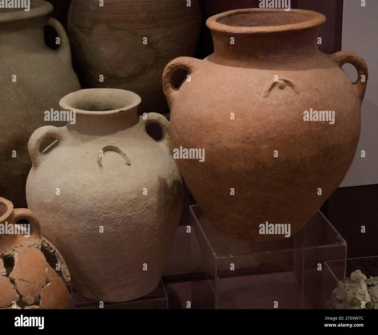 Ancient Age. Urns decorated with a crescent motif. Unknown provenance ...