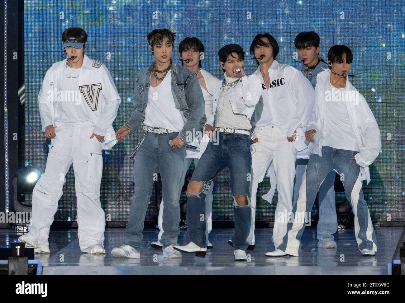 Seoul, South Korea. 8th Oct, 2023. South Korean K-Pop boys band ATEEZ ...