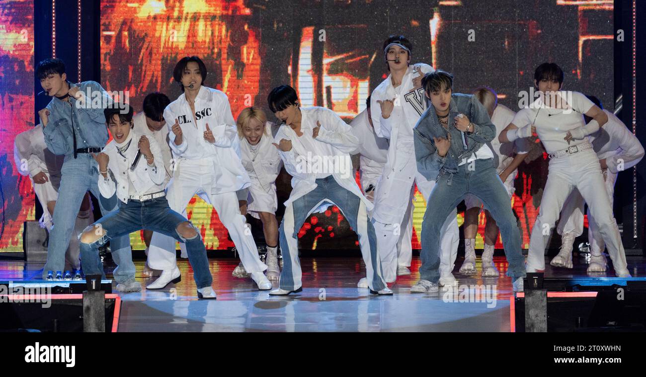 Seoul, South Korea. 8th Oct, 2023. South Korean K-Pop boys band ATEEZ ...