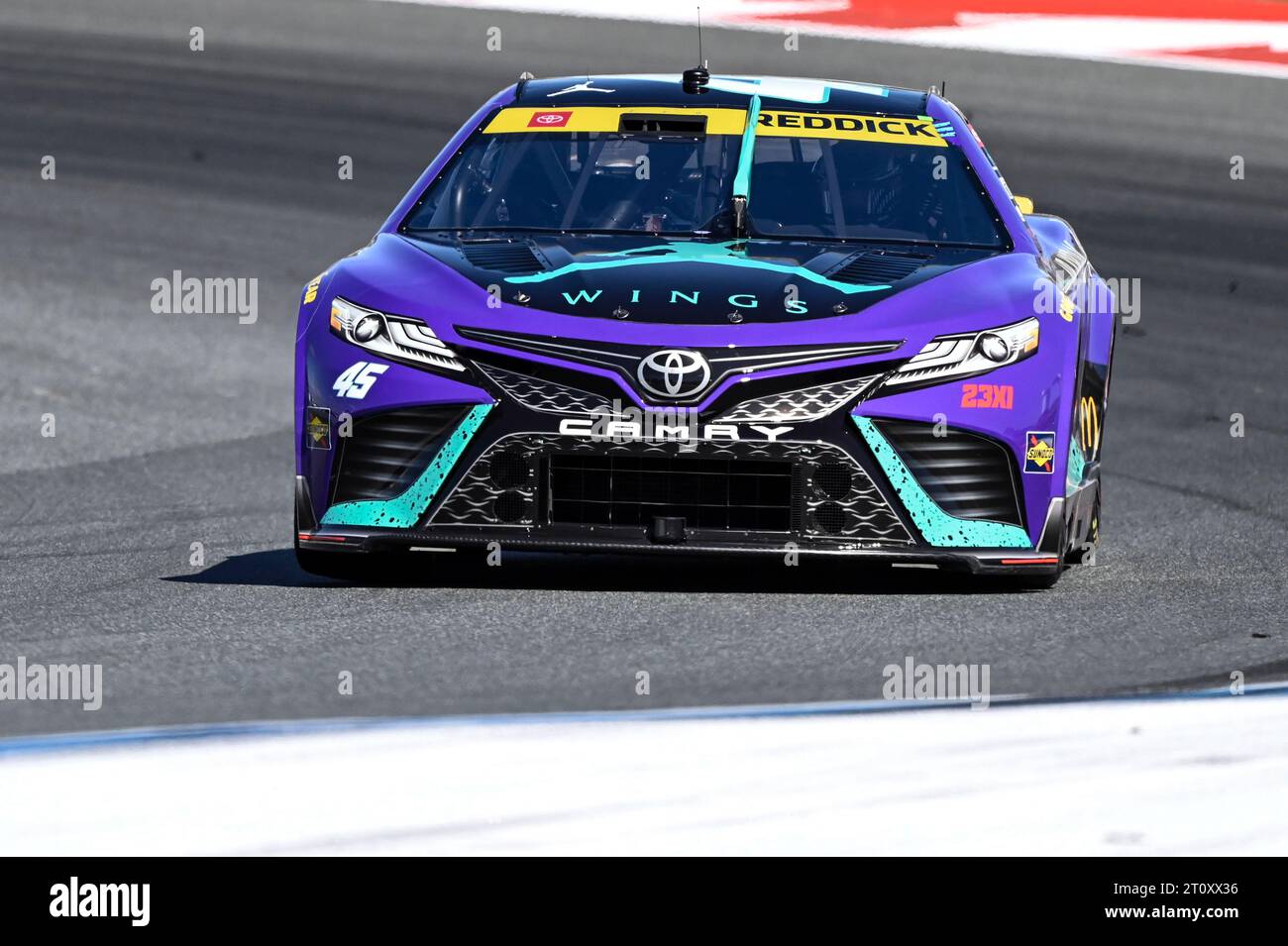 Tyler Reddick (45) steers through Turn 5 during a NASCAR Cup Series ...