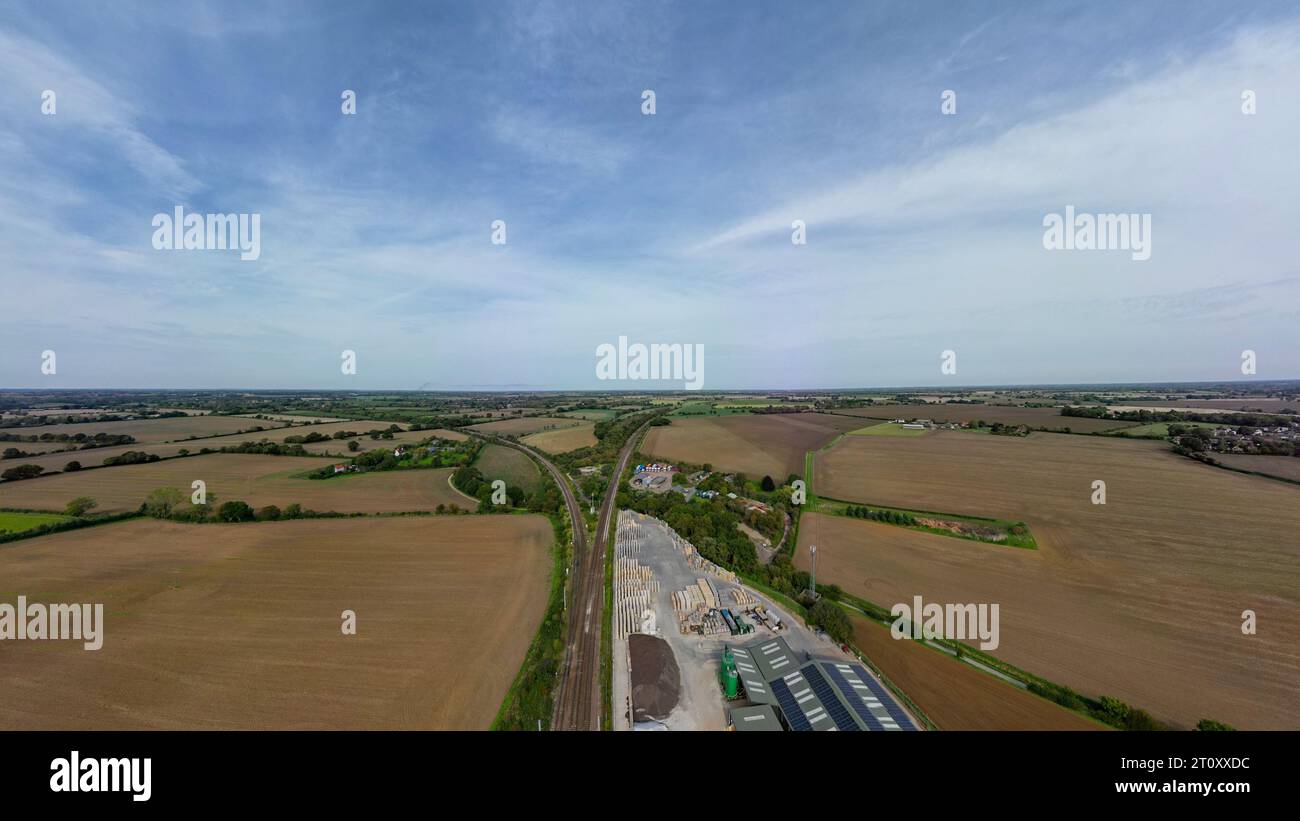 An aerial view of Haughley Junction in Suffolk, UK Stock Photo - Alamy