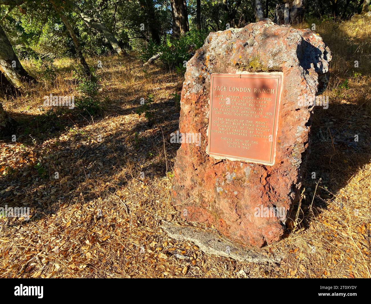 Sign at Jack London Ranch, Jack London State Park in California Stock ...