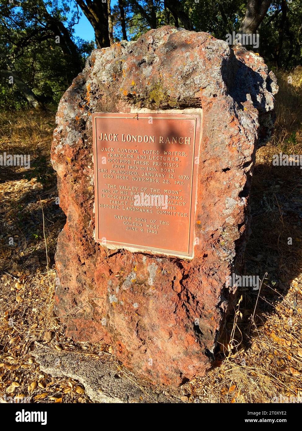 Sign at Jack London Ranch, Jack London State Park in California Stock ...