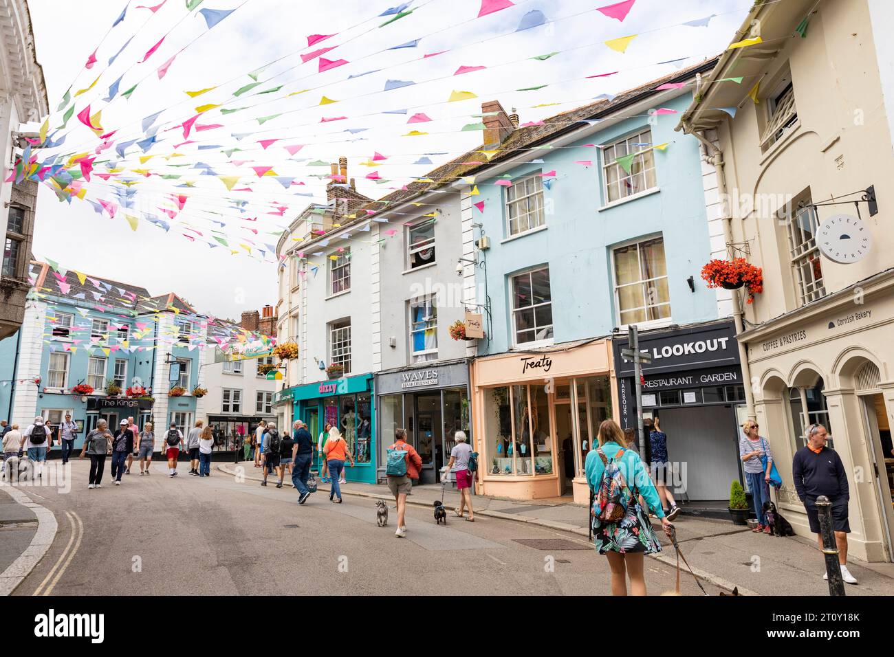 Falmouth, coastal town in Cornwall England, wide array of shops and ...