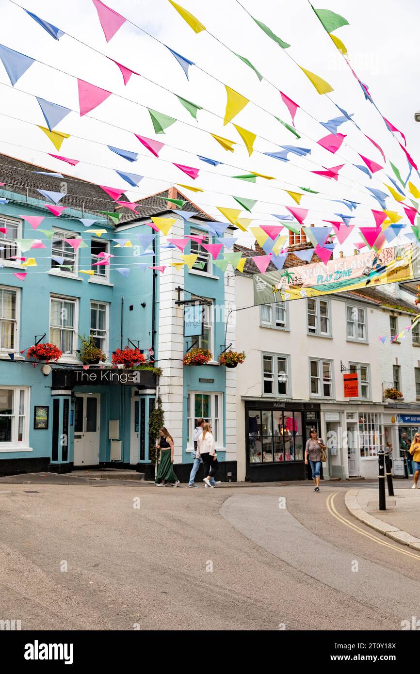 Falmouth, coastal town in Cornwall England, wide array of shops and ...