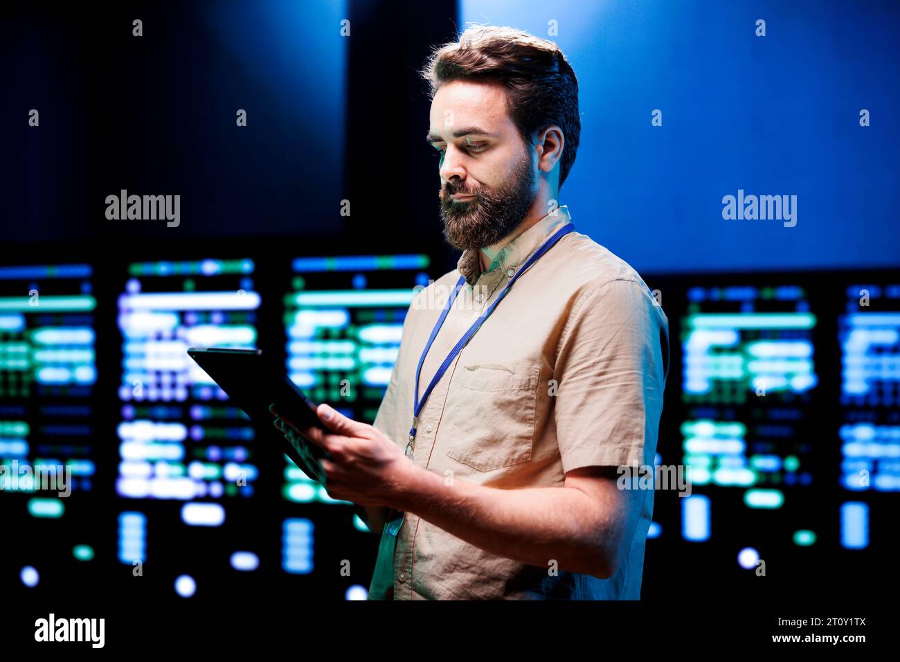 Admin inspecting high tech facility responsible with intense data ... Admin inspecting high tech facility responsible with intense data ...