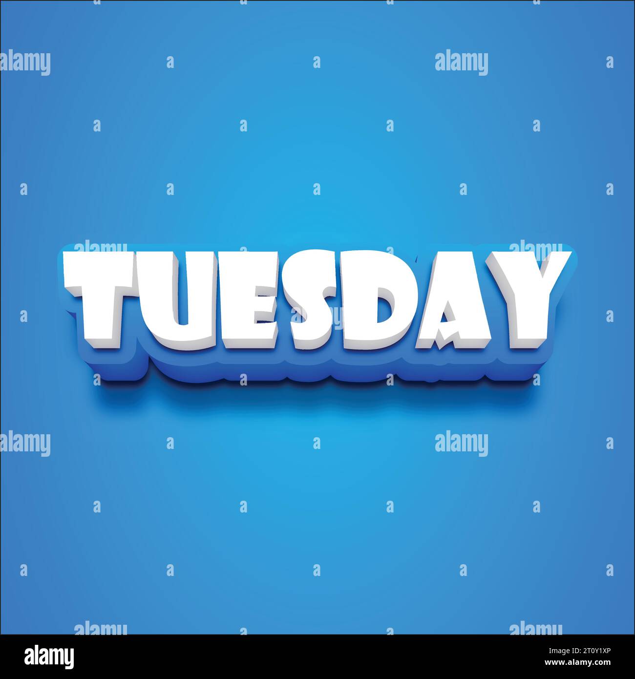 Vector 3D tuesday text on a blue blackground Stock Vector Image & Art ...