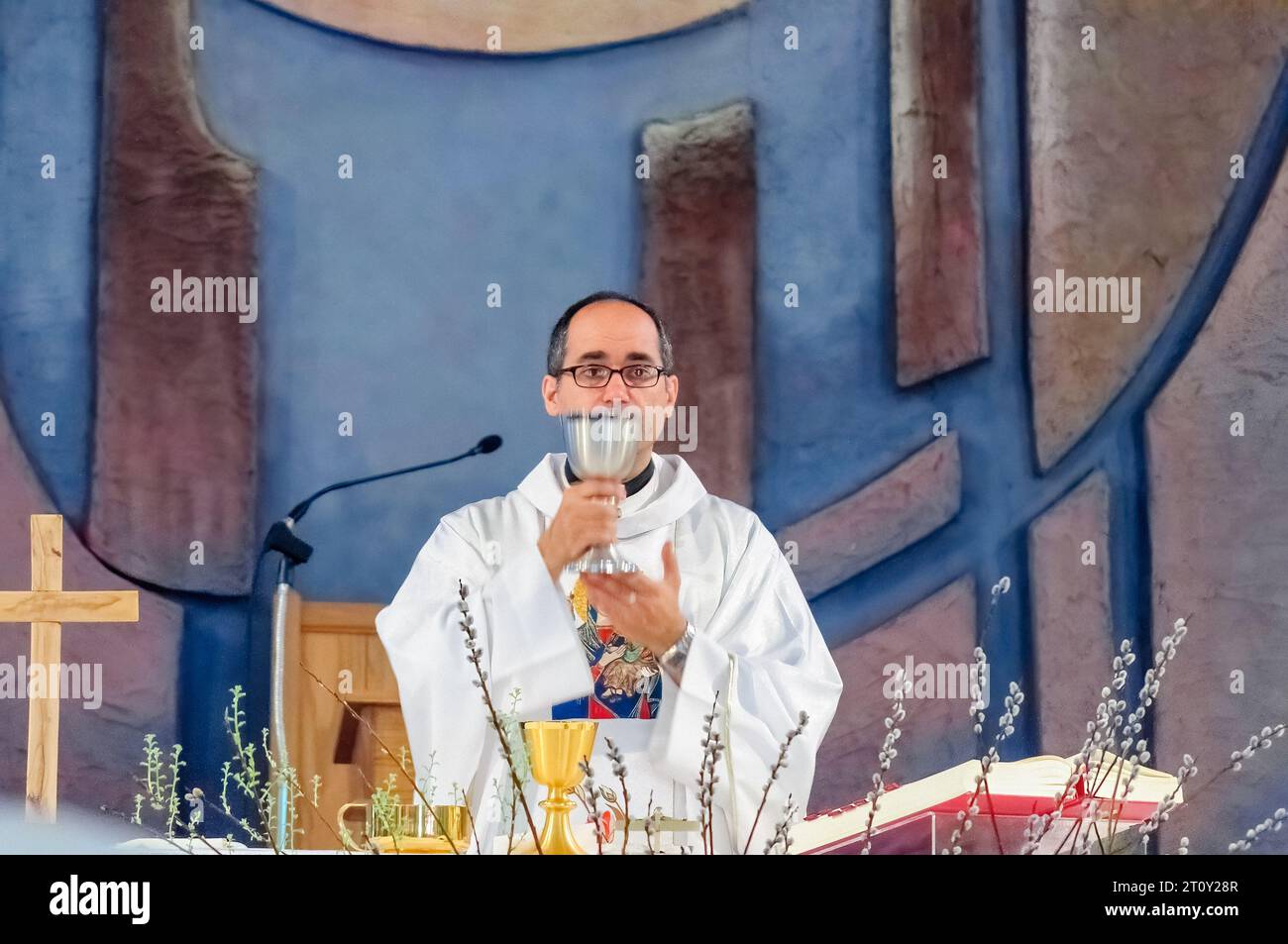 Catholic Priest In First Communion Ceremony, Toronto, Canada Stock ...