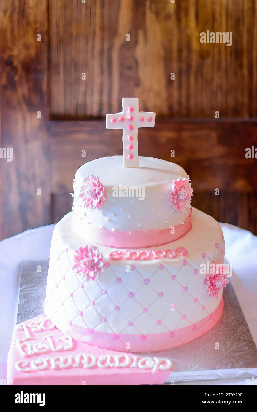 First Communion Cake Food, Toronto, Canada Stock Photo - Alamy