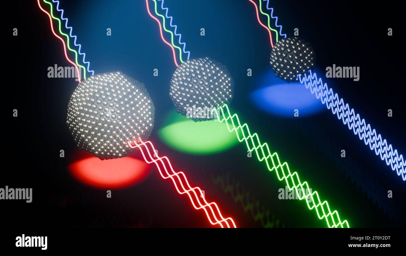 Quantum Dot Color Emission Depends on Size 3D Rendering Stock Photo - Alamy
