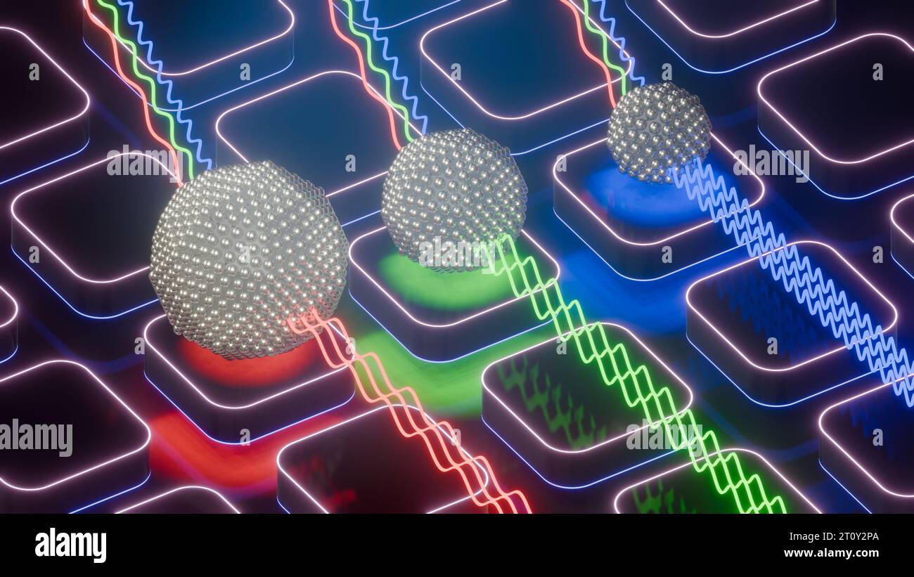 Quantum Dot Size Determines Wave Color in 3D Rendering Stock Photo - Alamy