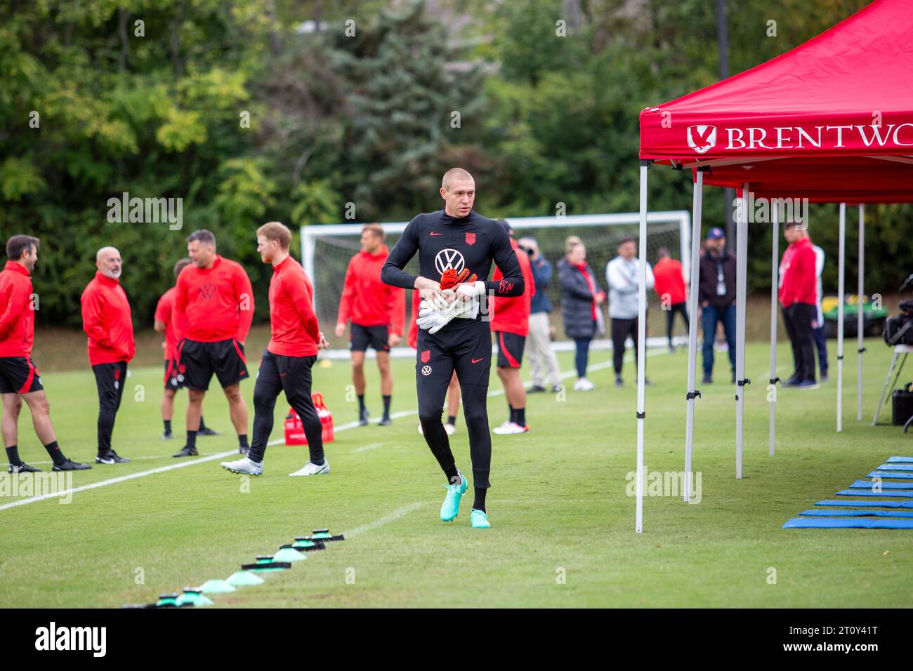 Nashville, Tennessee, USA. 9th October, 2023. Ethan Horvath trains with ...