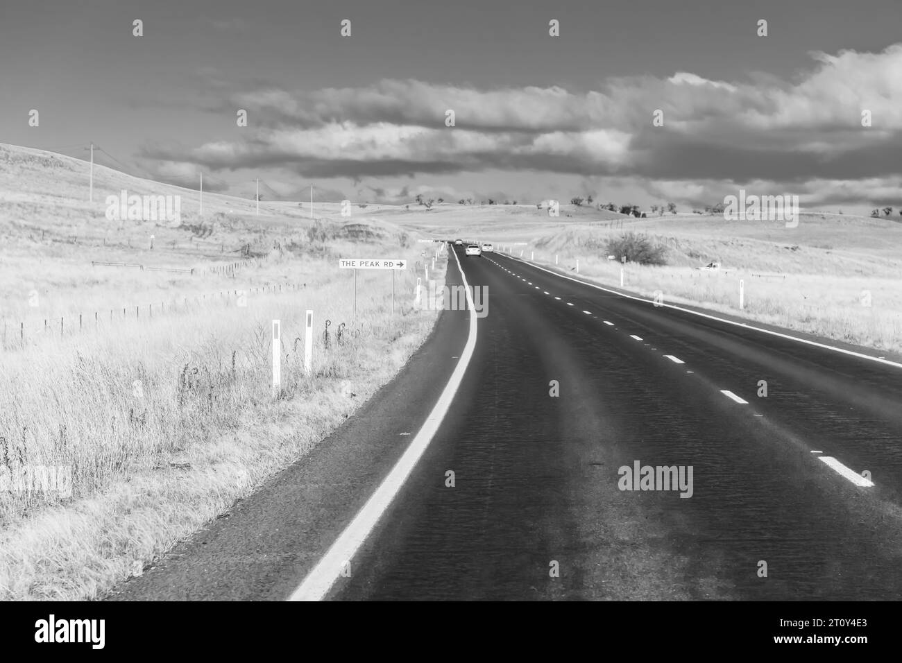 The road ahead on a Winters day in the Monaro Region of NSW, Australia ...