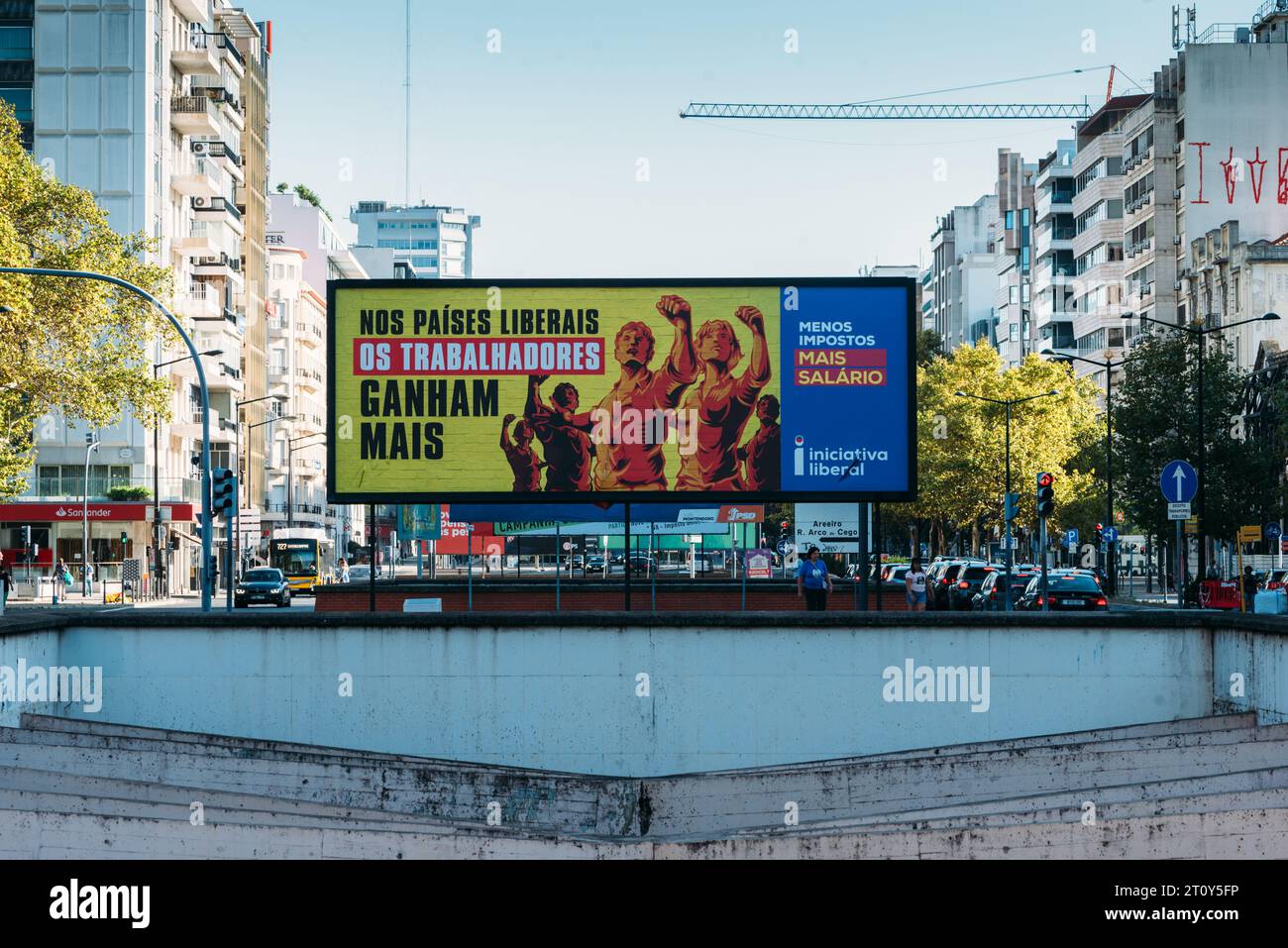 Political sign of centre-left party (Iniciativa Liberal) in Portugal ...