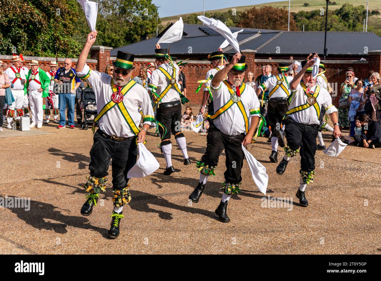 Long Man Morris Men Dancing At The Annual 'Dancing In The Old' Event ...