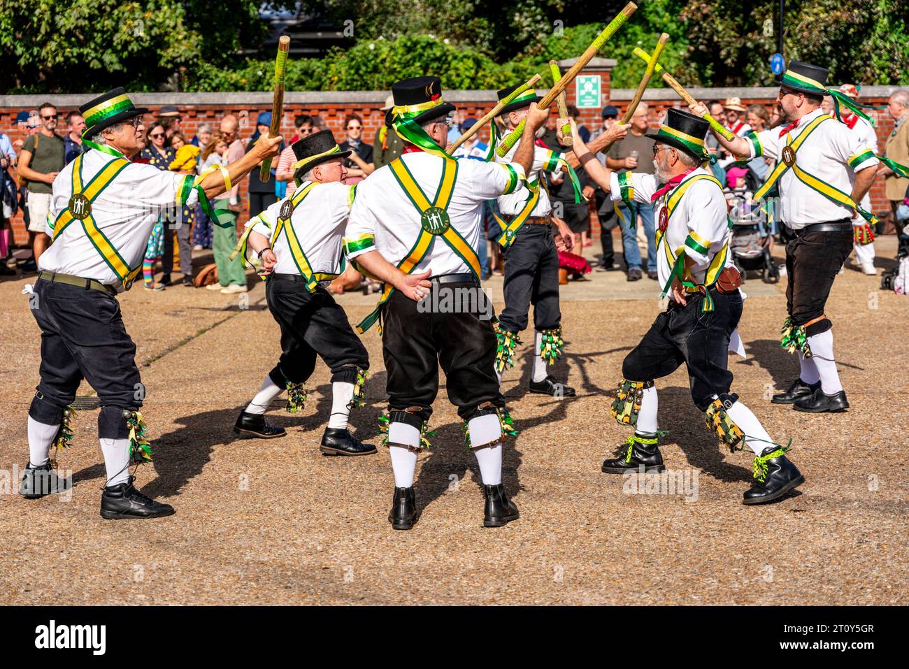 The Long Man Morris Men Dancing At The Annual 'Dancing In The Old ...