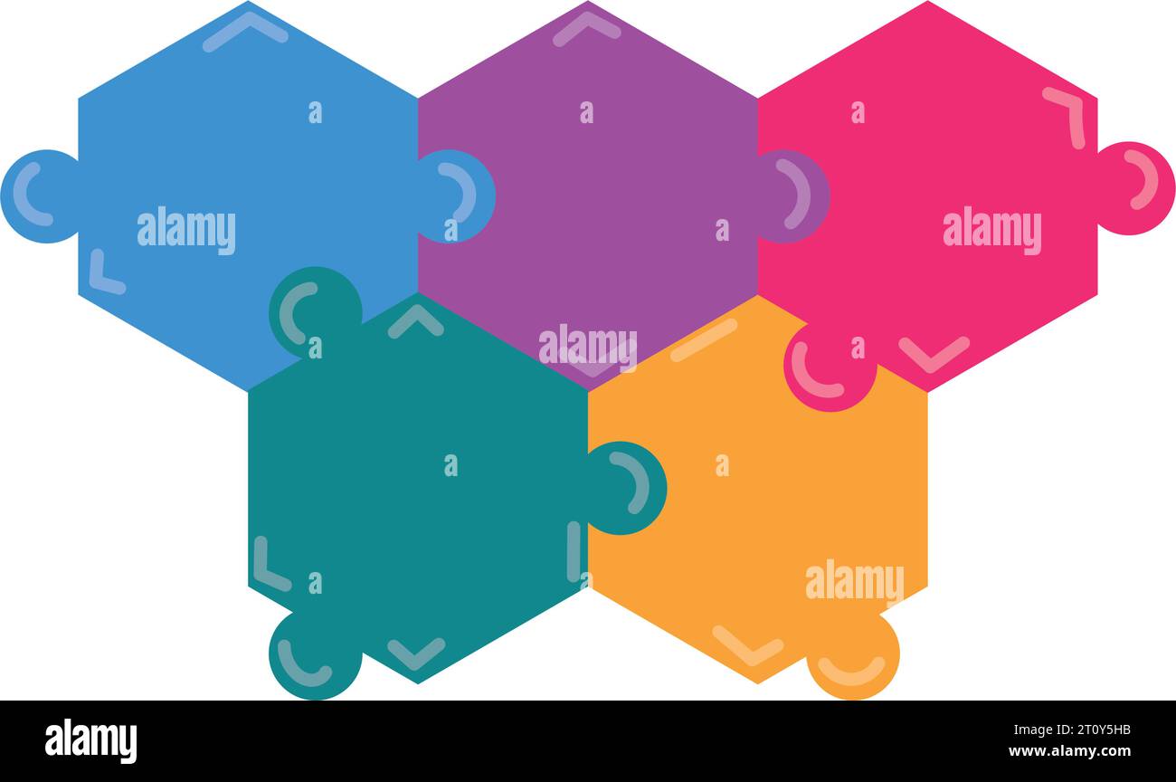 puzzle pieces beehive shape vector isolated Stock Vector Image & Art ...