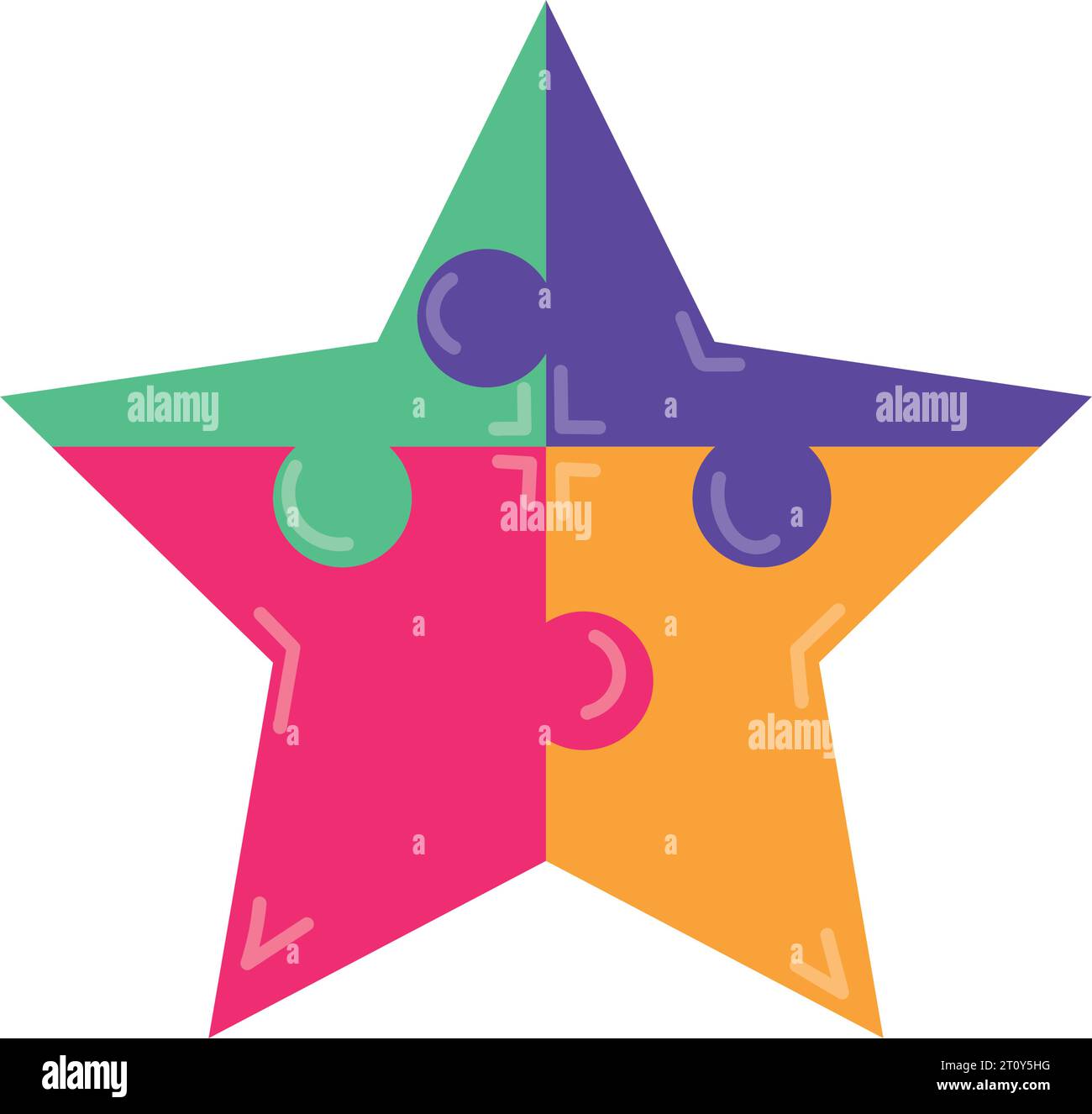 puzzle pieces star shape vector isolated Stock Vector Image & Art - Alamy