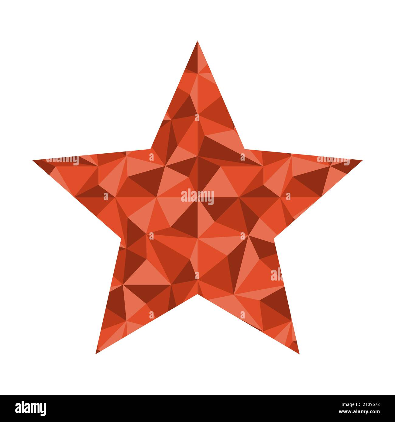 Simple five pointed red star with abstract triangle pattern inside ...