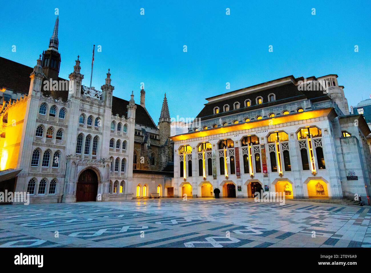 Exterior Of The Guildhall And The Guildhall Art Gallery At Night