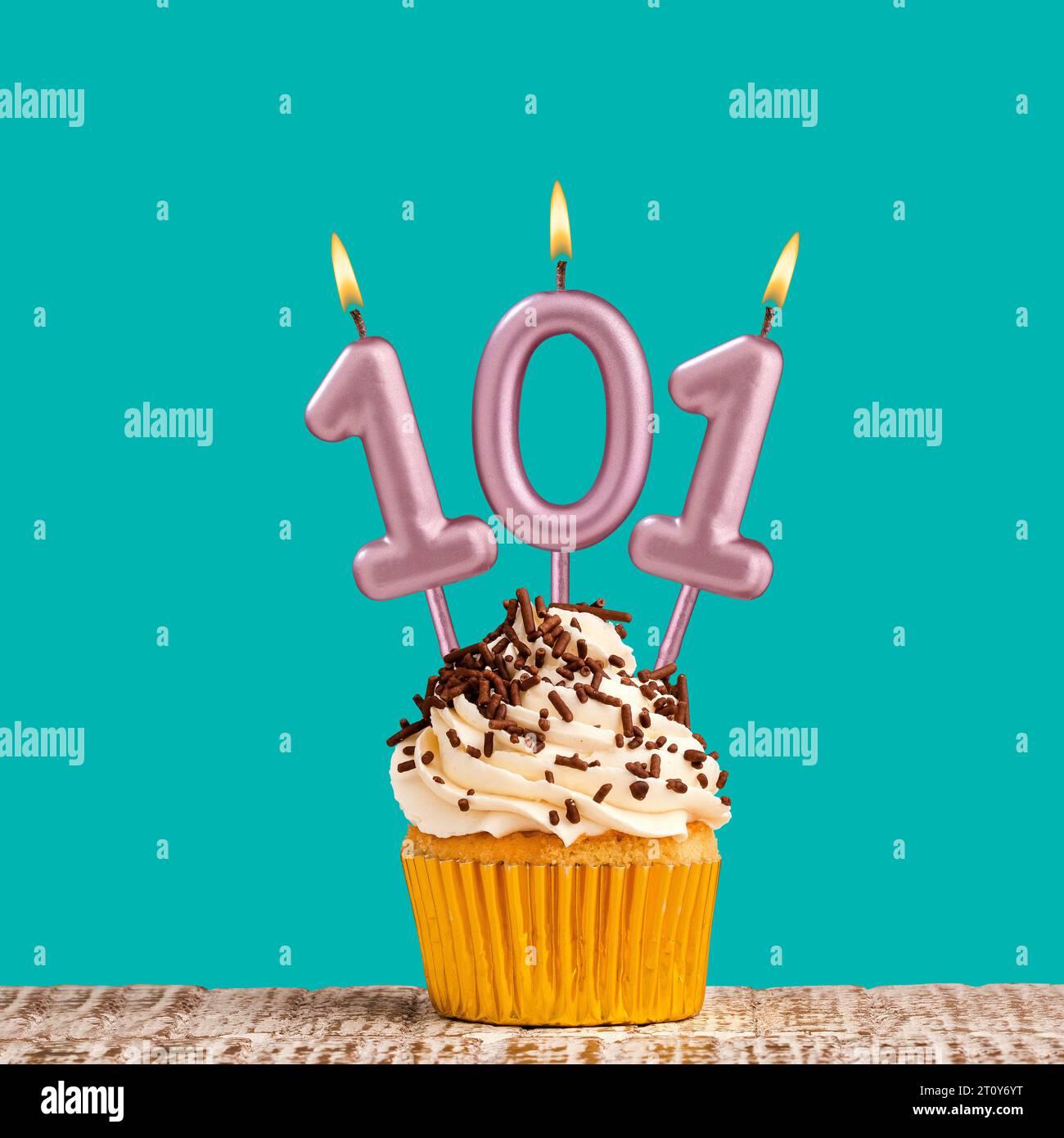 Birthday candle number 101 - Aquamarine card design Stock Photo - Alamy