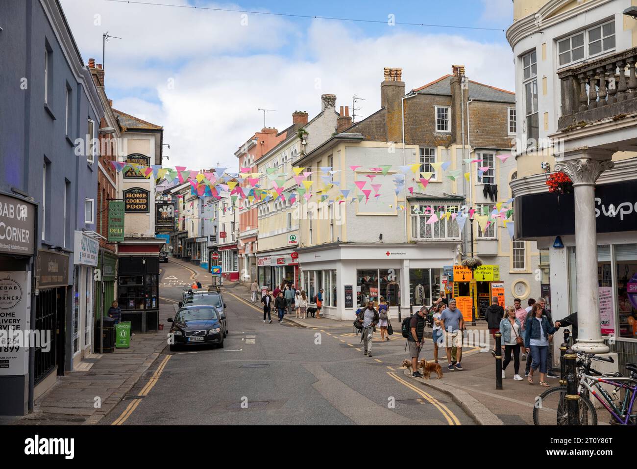 Falmouth, coastal town in Cornwall England, wide array of shops and ...