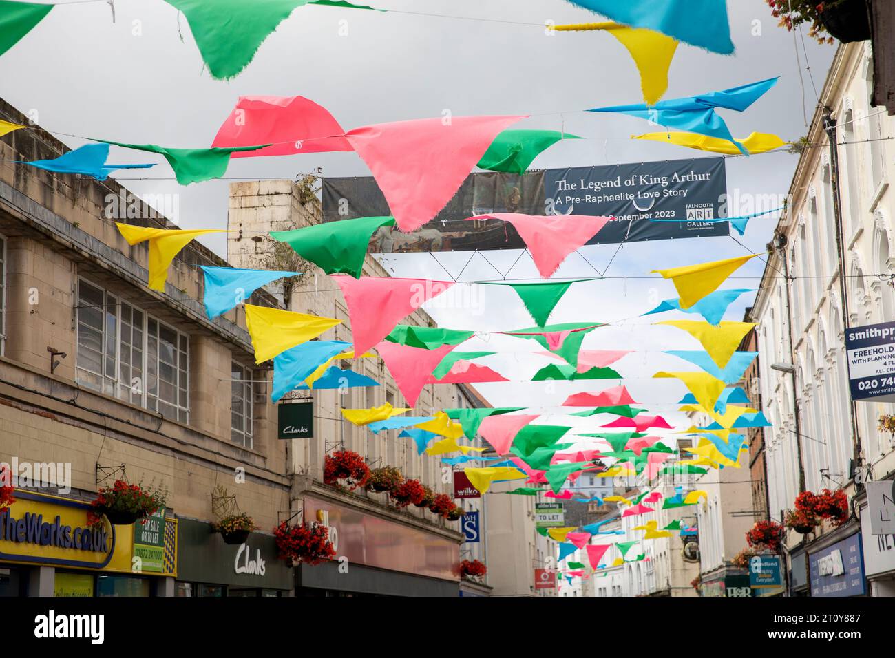 Falmouth, coastal town in Cornwall England, wide array of shops and ...