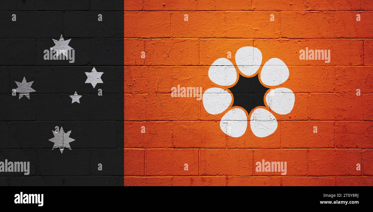 Flag of Northern Territory painted on a cinder block wall Stock Photo ...