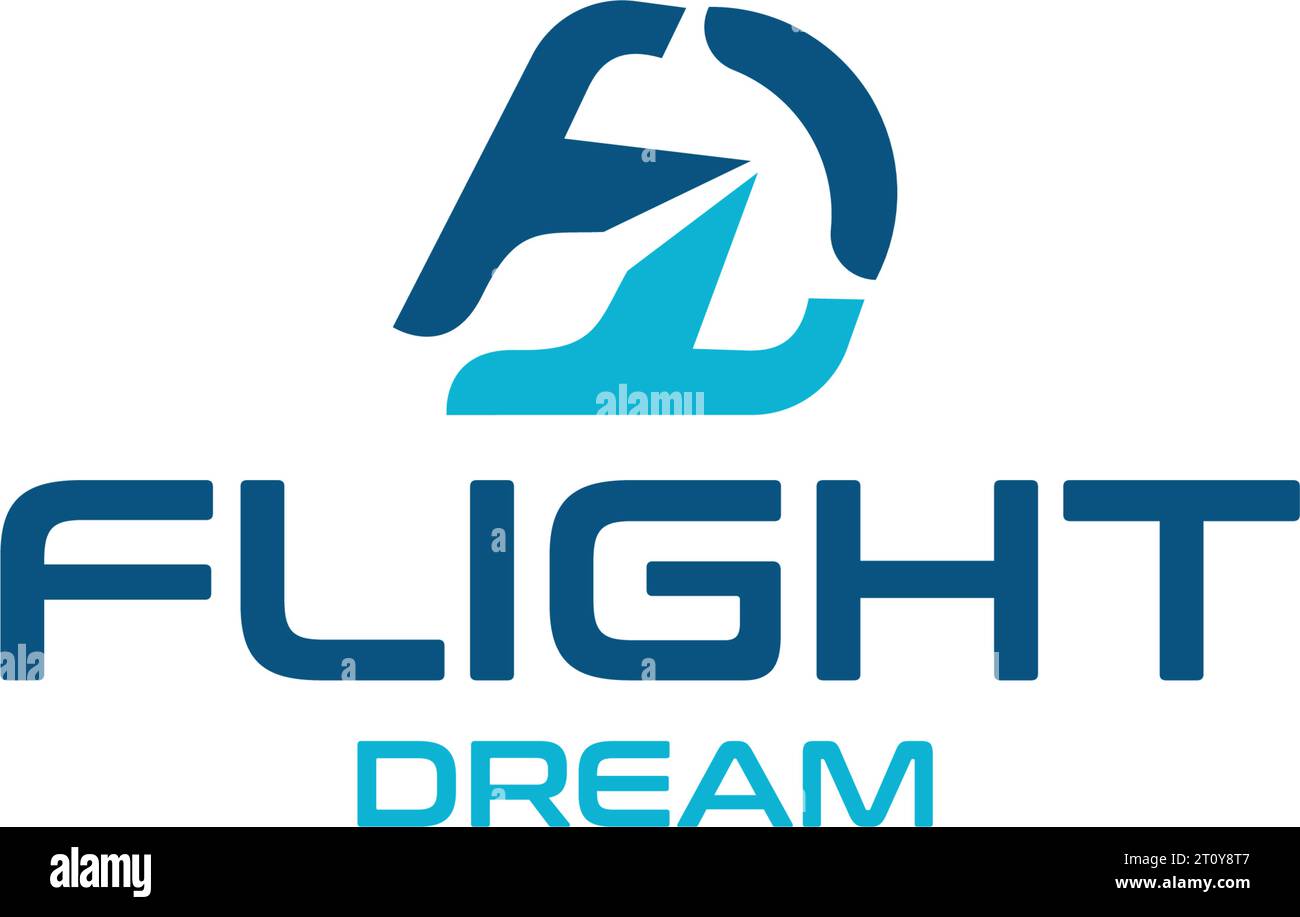 Flat Letter Mark Initial FLIGHT DREAM logo design Stock Vector Image ...