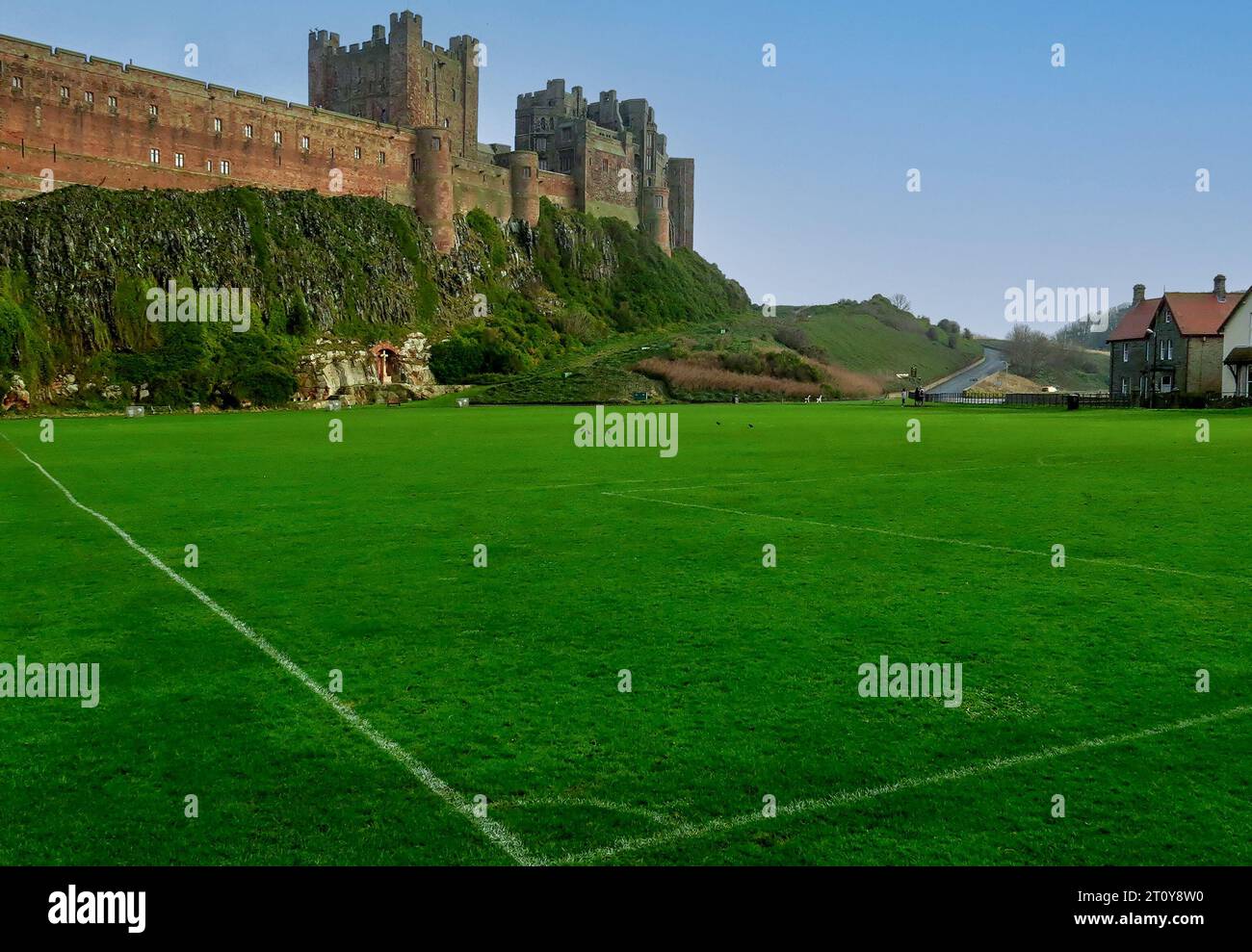 A soccer pitch on the grounds of a castle Stock Photo - Alamy