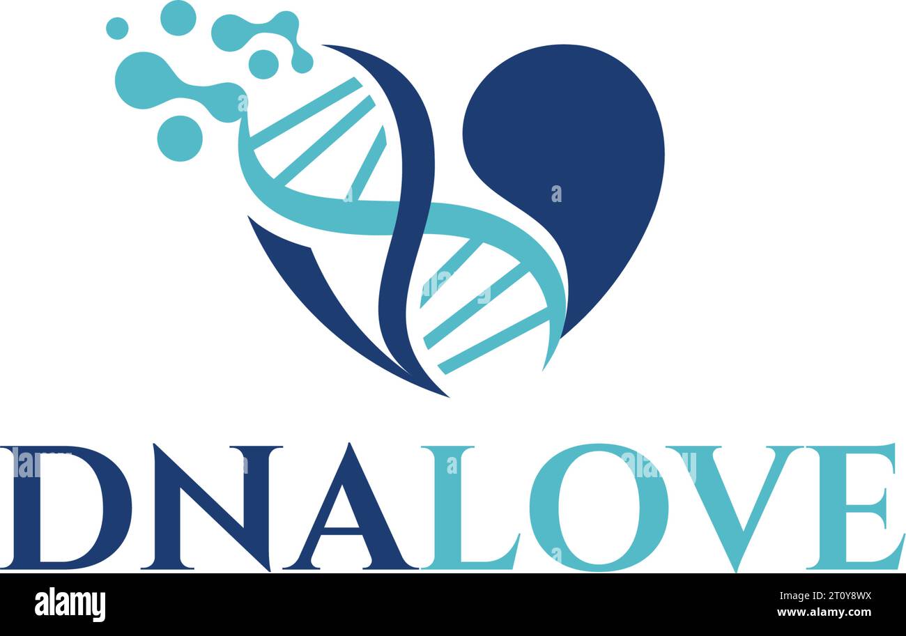 Modern Molecule DNA LOVE Genetics logo design Stock Vector Image & Art ...