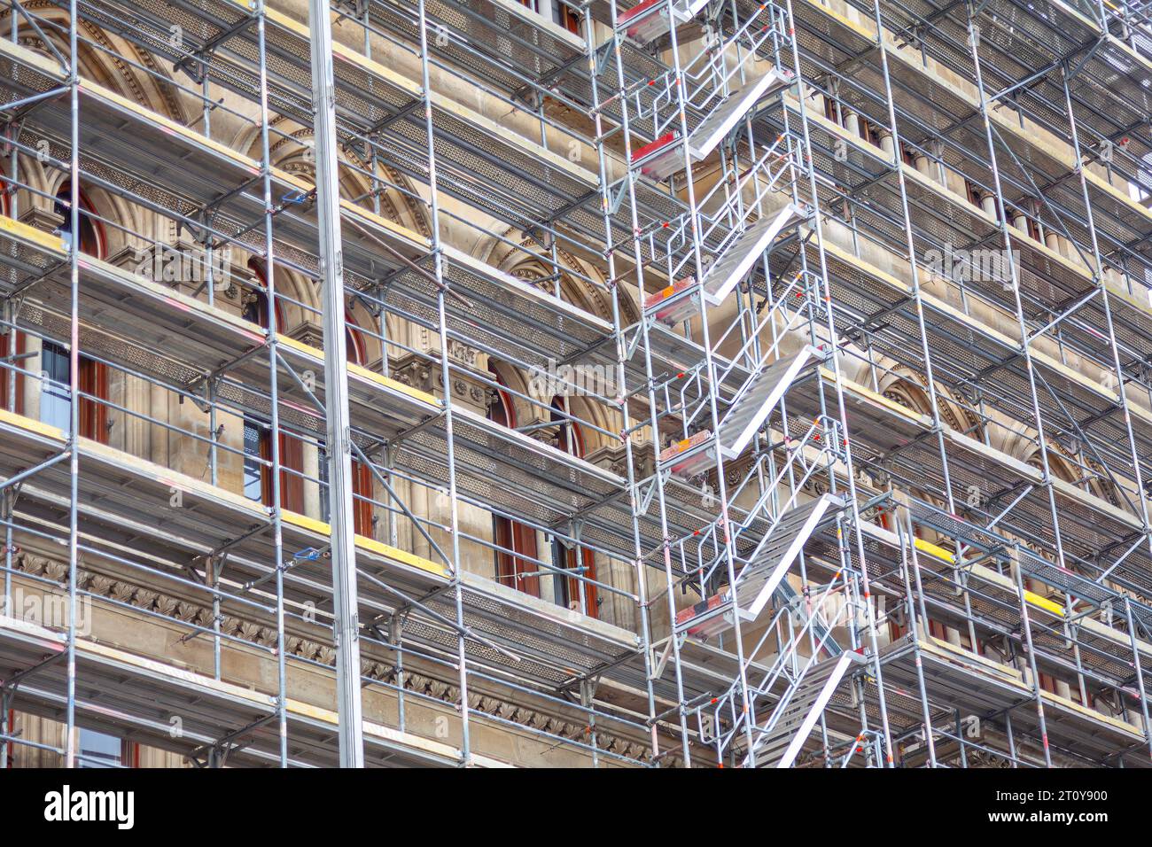 Scaffolding on the facade of a building under construction Stock Photo ...