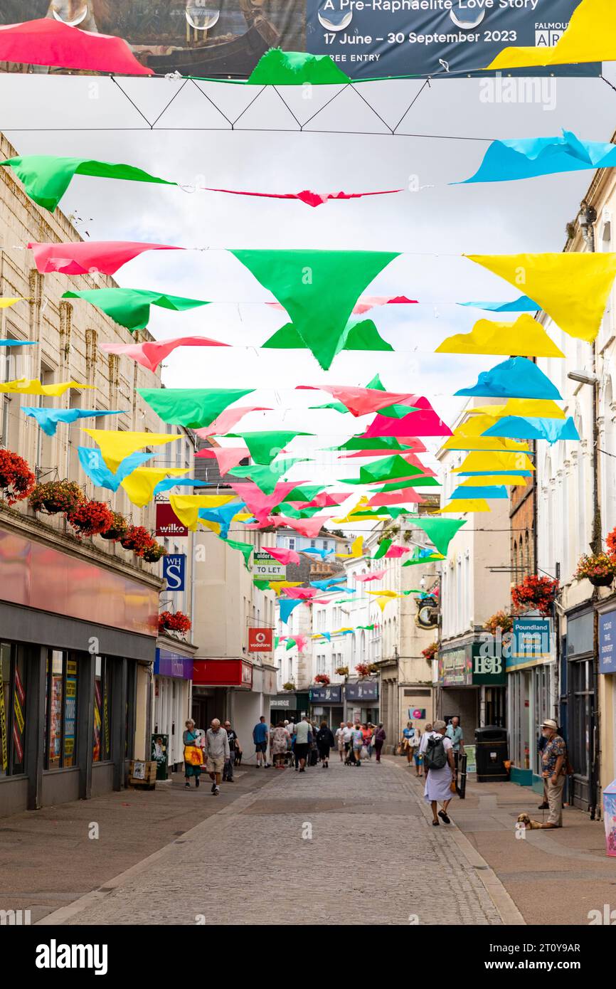 Falmouth, coastal town in Cornwall England, wide array of shops and ...