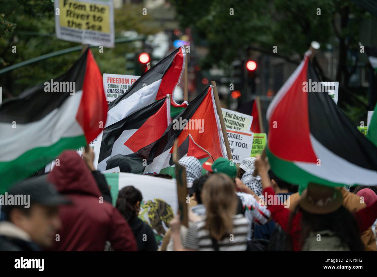 Demonstrators protest outside the Consulate General of Israel in New ...