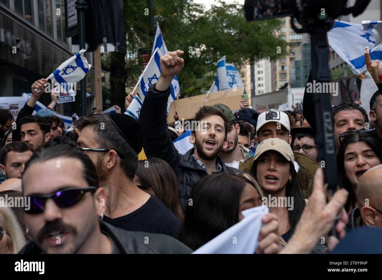 Demonstrators protest outside the Consulate General of Israel in New ...