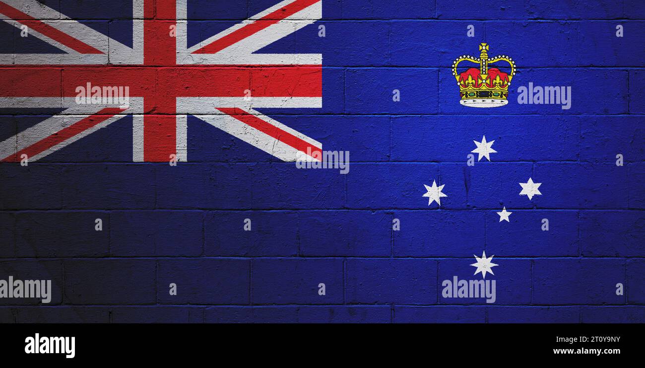 Flag of Victoria painted on a cinder block wall Stock Photo - Alamy