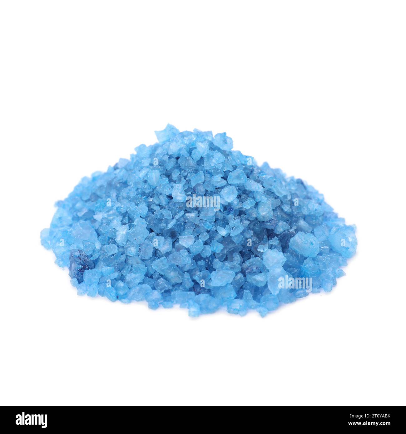 Heap of blue sea salt isolated on white Stock Photo - Alamy