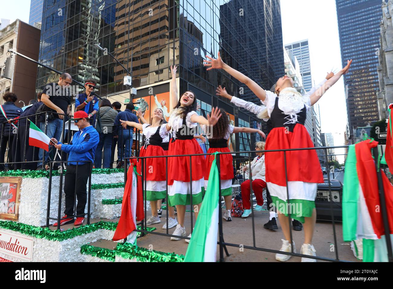{person} marches up 5th Avenue in the Columbus Day Parade in New York ...