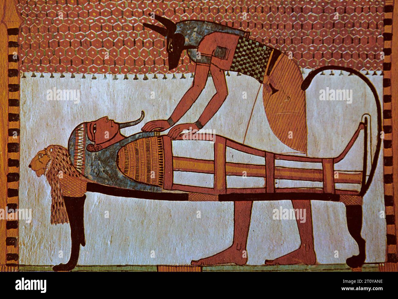Anubis preparing the mummy of Sennedjem, from the Tomb of Sennedjem ...