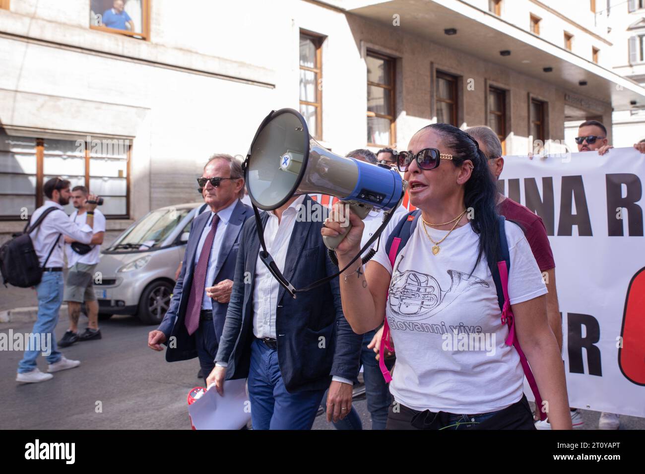 Rome, Italy. 09th Oct, 2023. Daniela Di Maggio, Giovanbattista Cutolo's mother, during ...