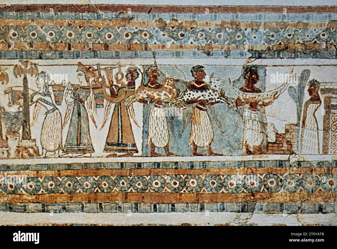 Minoan religious ceremony depicted on the Hagia Triada sarcophagus ...