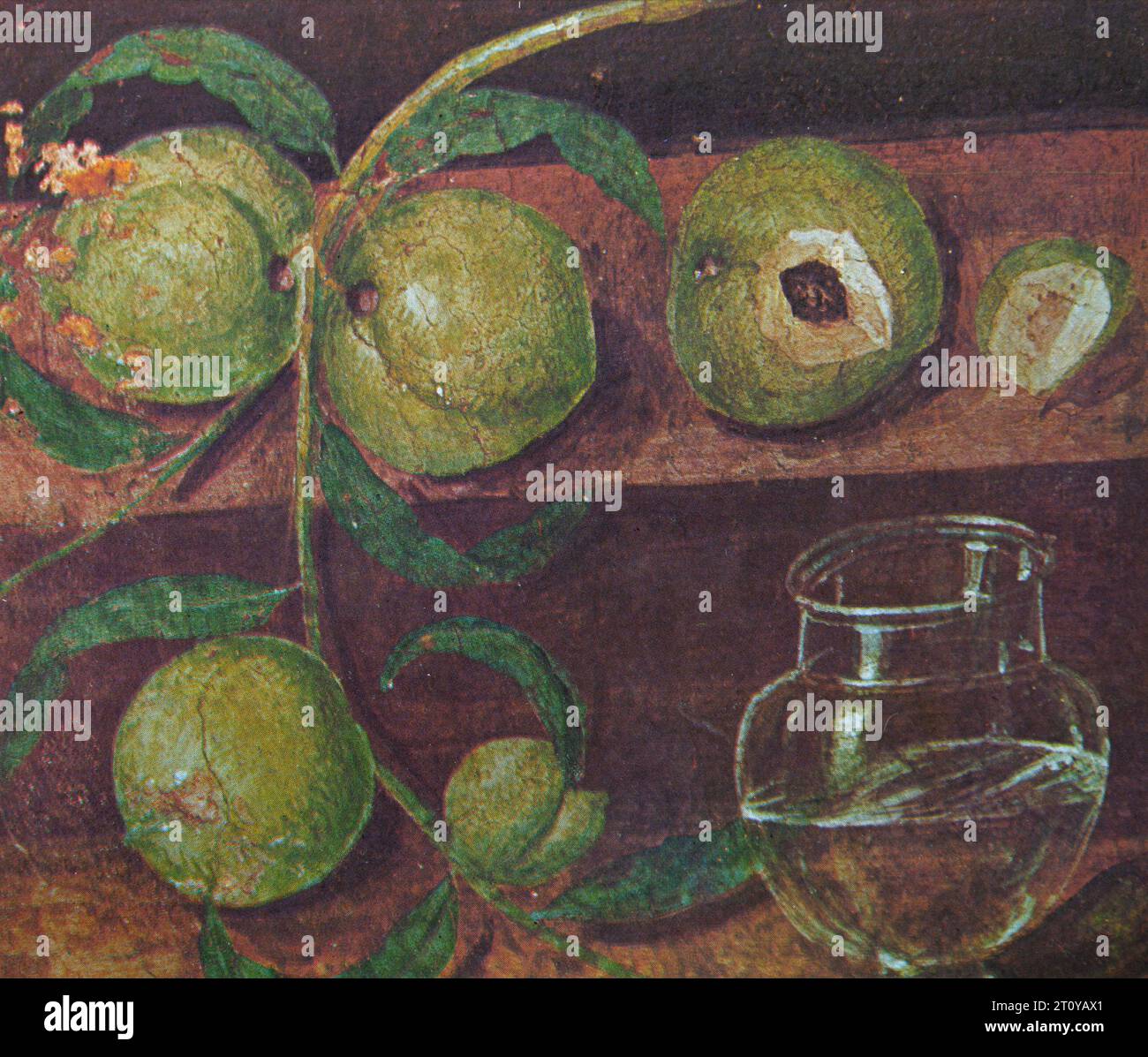Still Life with Peaches and Water Jar mural from Herculaneum, Italy c ...