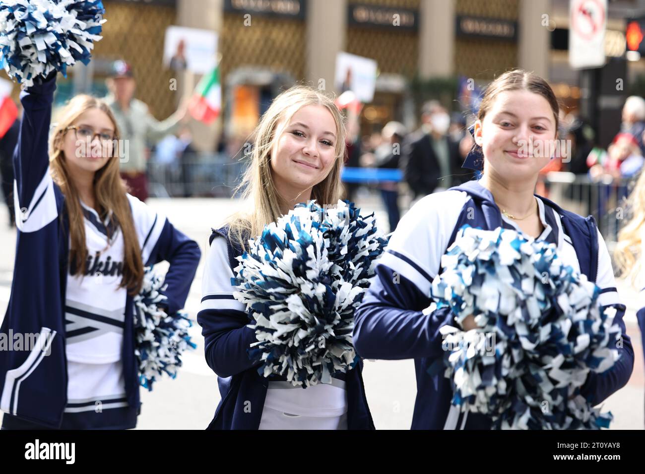 St. Joseph by the Sea High School cheerleaders entertain crowds during ...