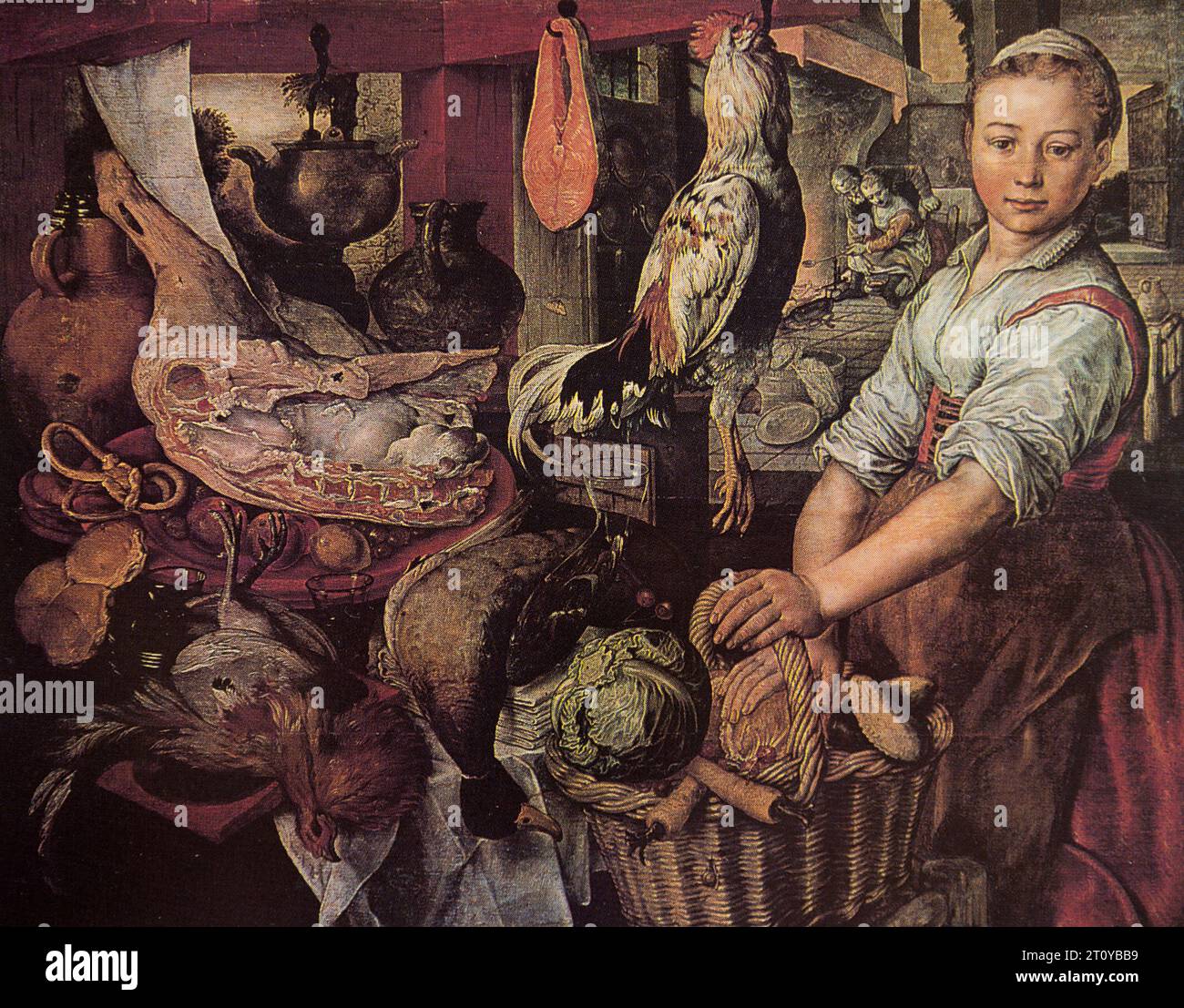 Kitchen interior by Flemish painter Joachim Beuckelaer, 16th century ...