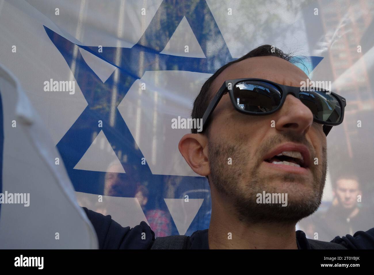 New York, New York, USA. 9th Oct, 2023. Hundreds of Israel and Hamas ...